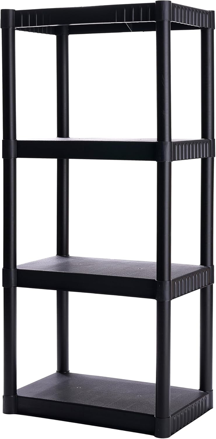2PCS 4-Shelf Plastic Storage Shelves, 48” x 23” x 14”, 200lb Capacity ...