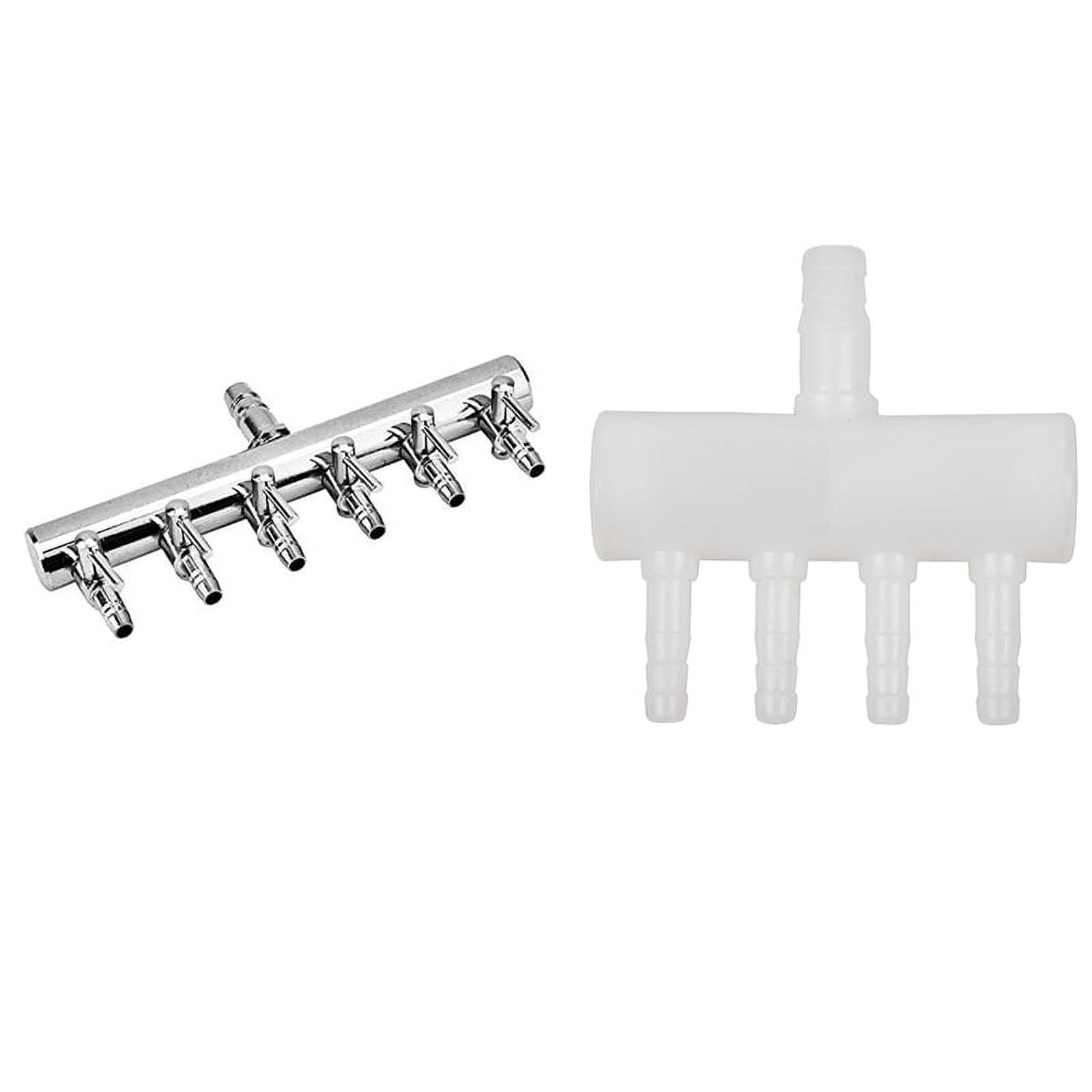 2PCS 4 Way Aquarium Oxygen Tube Fitting Splitter with Aquarium Air Flow ...