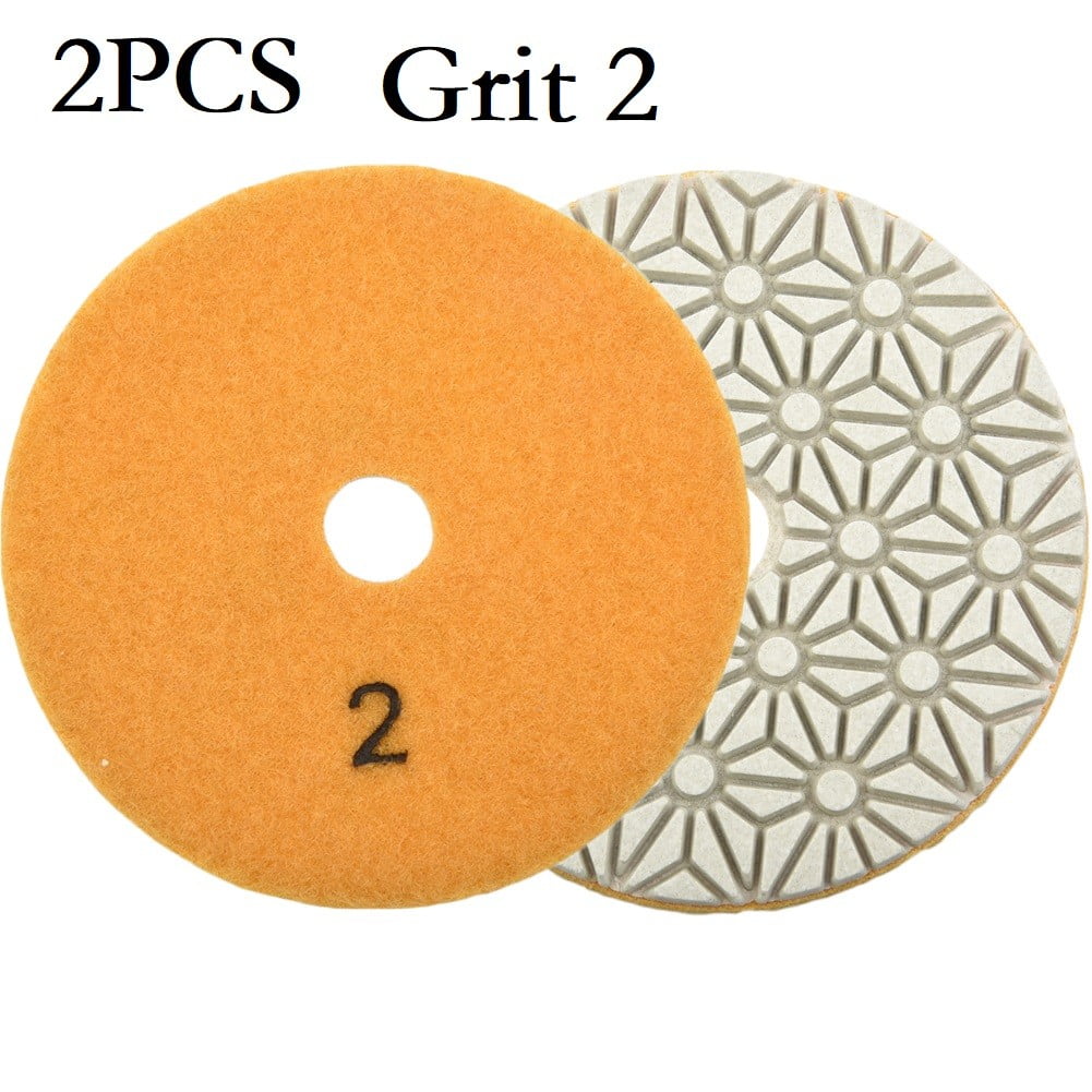 2PCS 4 inch 100mm Diamond Polishing Pads Kit Wet/Dry for Sanding Marble ...