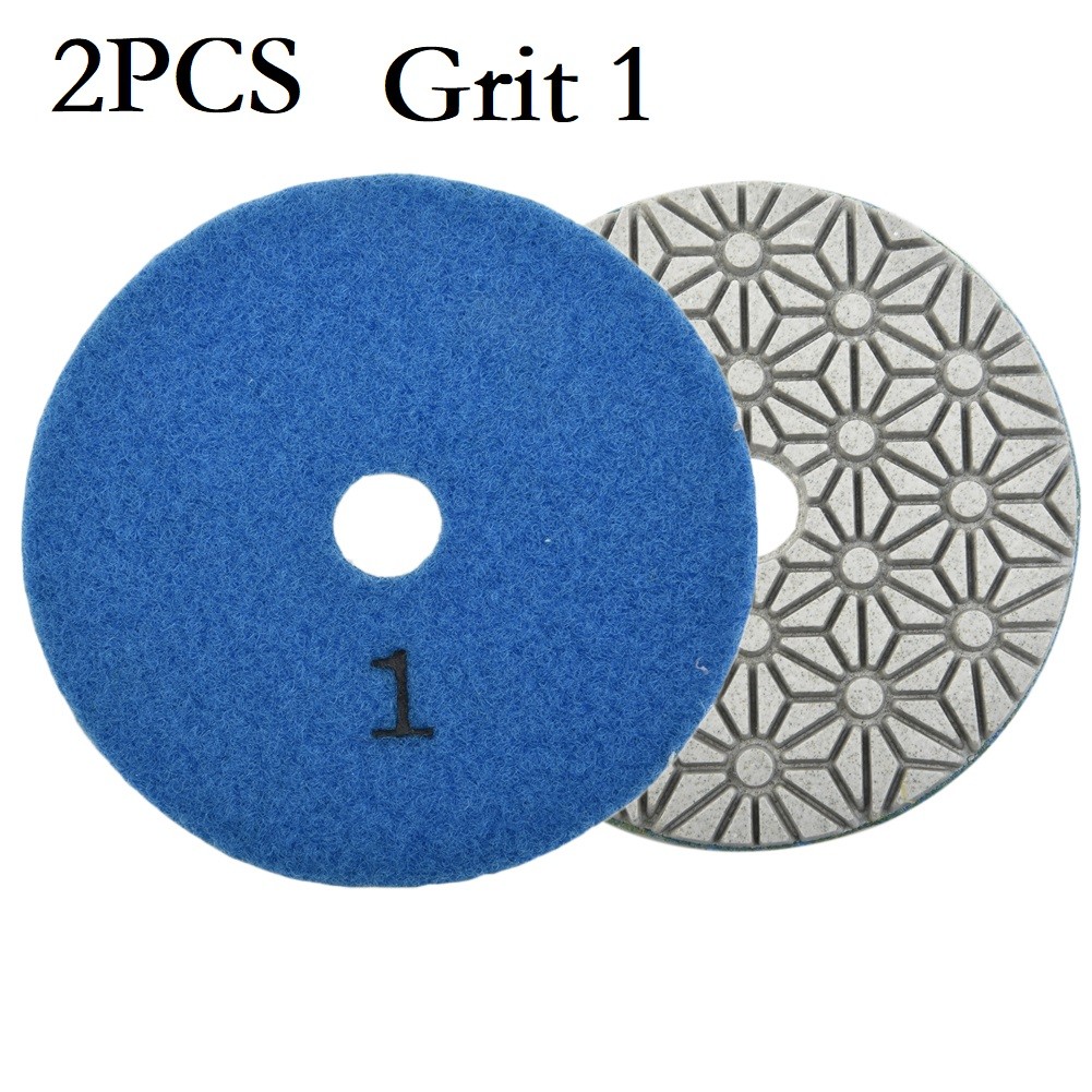2PCS 4 inch 100mm Diamond Polishing Pads Kit Wet/Dry for Sanding Marble ...