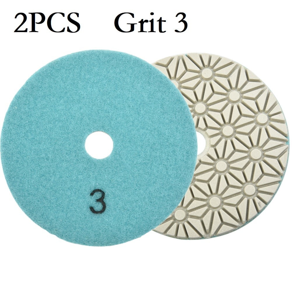 2PCS 4 inch 100mm Dry/wet Diamond 3 Step Polishing for Pads Granite ...