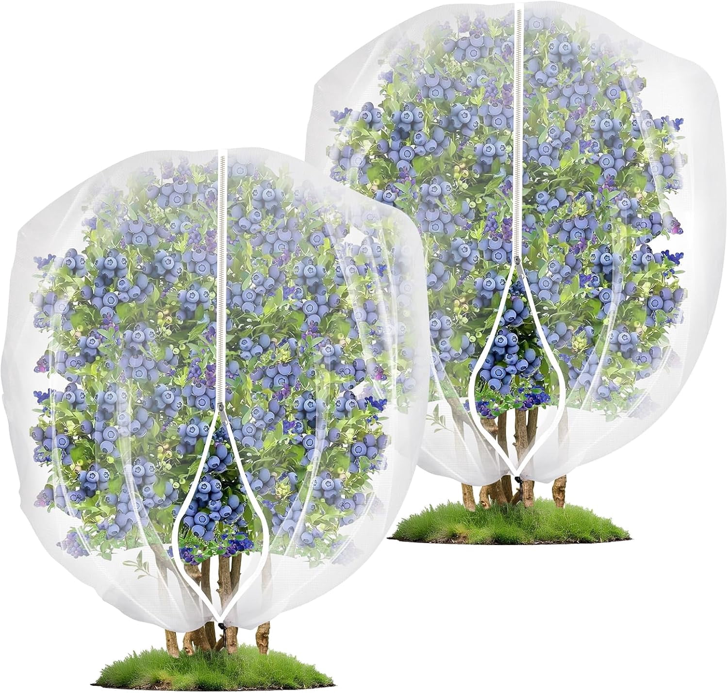 2PCS 4 x 5 ft Fruit Tree Netting Cover with Zipper and Drawstring ...