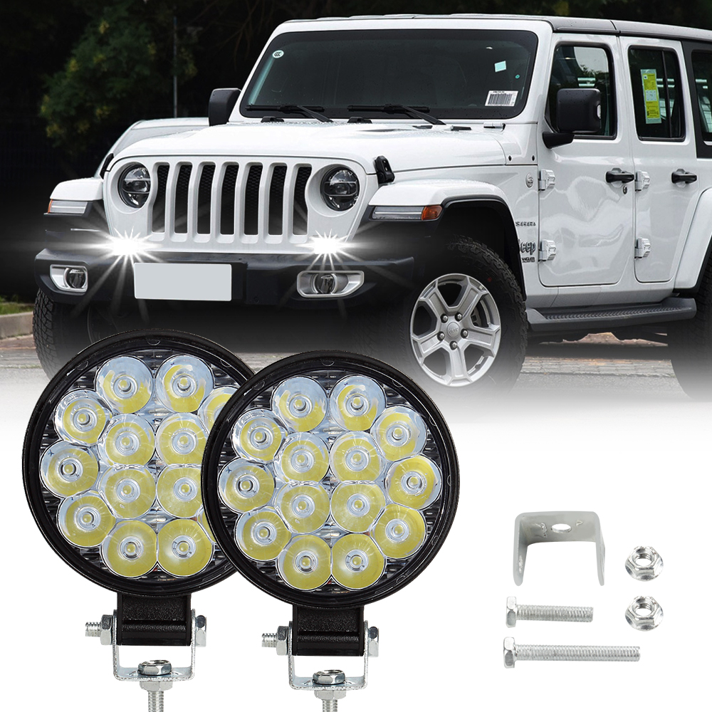 2PCS 42W 14 Led DRL Car Work Lights Spot Light Waterproof Car Auto ...