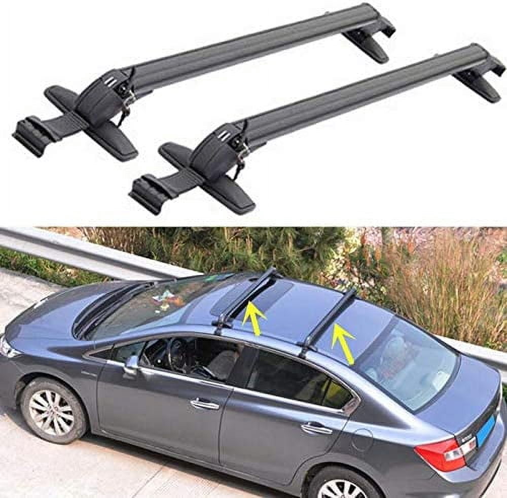 2PCS 43.3" Universal Aluminum Roof Rack Cross Bars,Black Anti-Theft Car ...