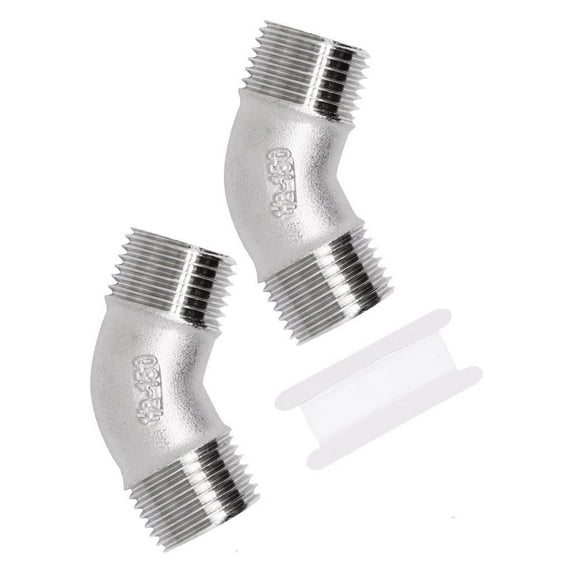 2PCS 45° Threaded Pipe Elbow SteelC0rr0s10nResistant Plumbing Couplers ...