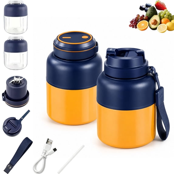 2PCS 46oz Portable Wireless Juicer Cup, Portable Wireless Electric ...