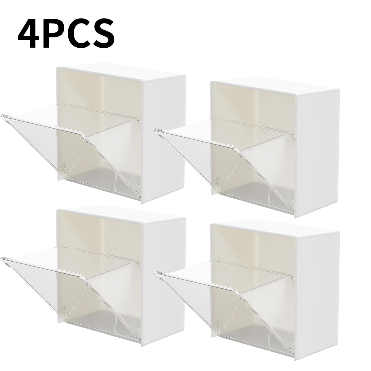 2PCS/4PCS Plastic Wall Mounted Storage Boxes Dustproof Bathroom ...
