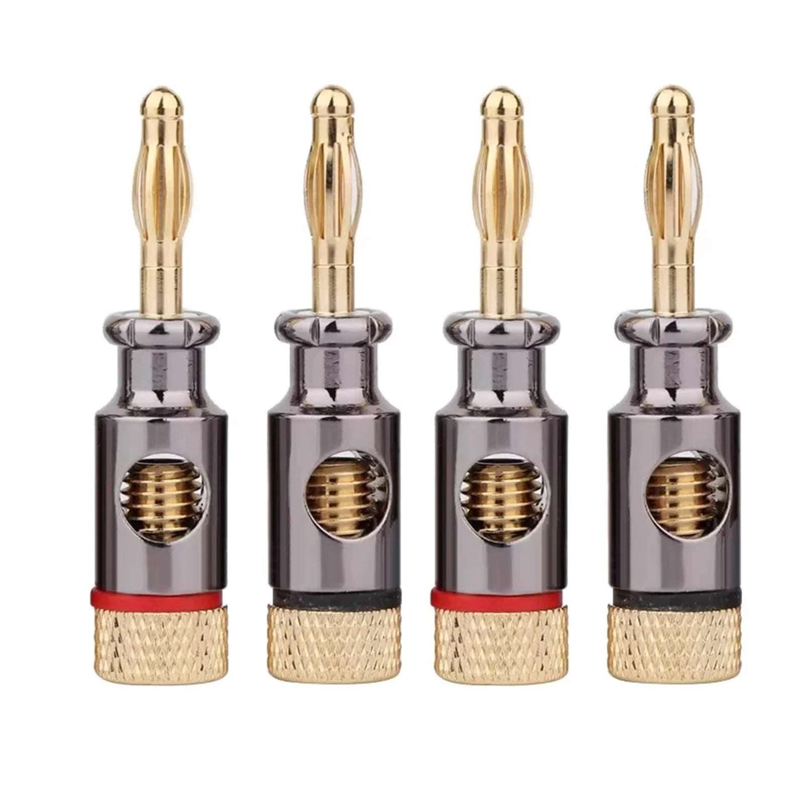 2PCS 4mm Banana Plug Connector Speaker Adapter Audio Video Banana ...