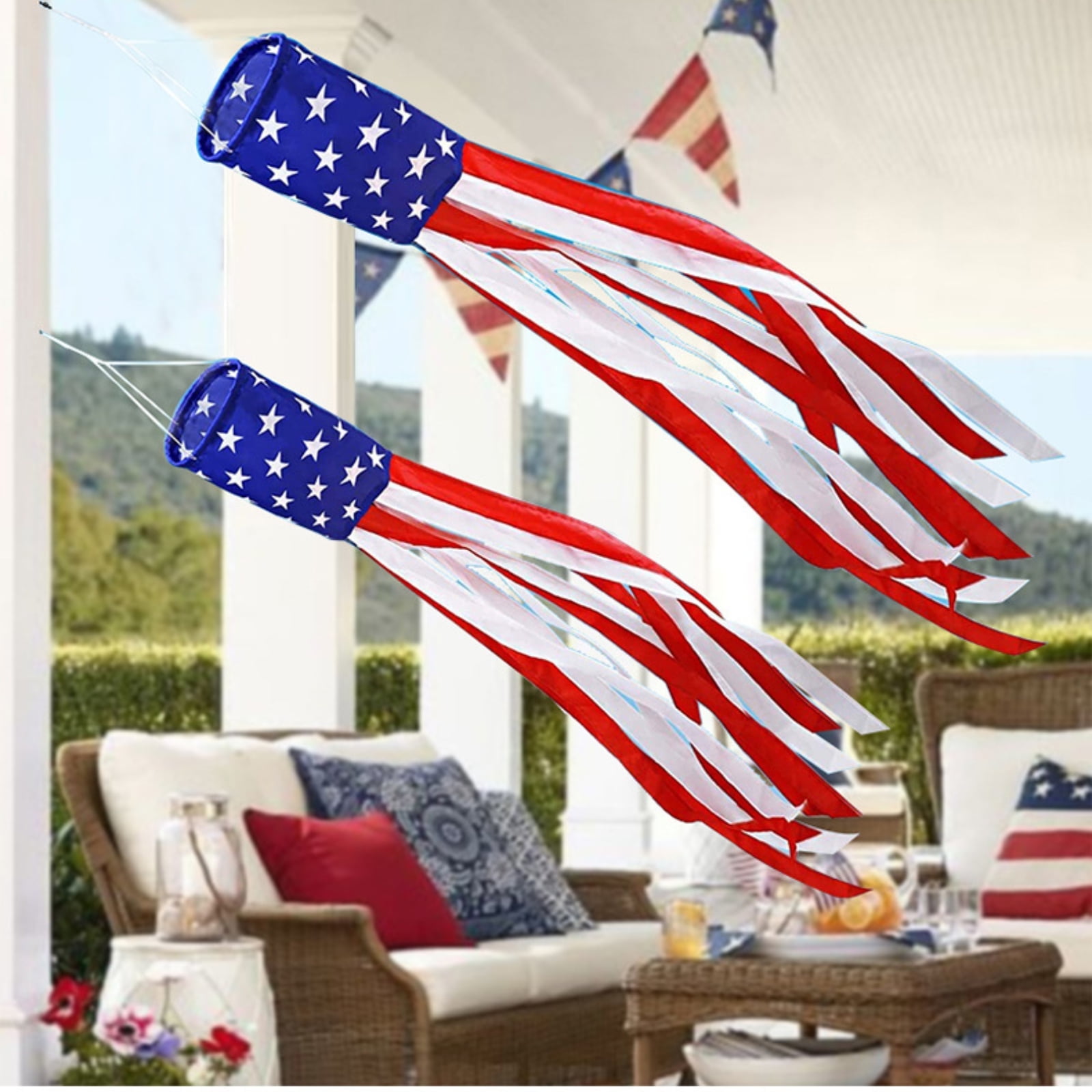 2PCS 4th of July Decorations,American Windsock 40 Inch ,Patriotic ...