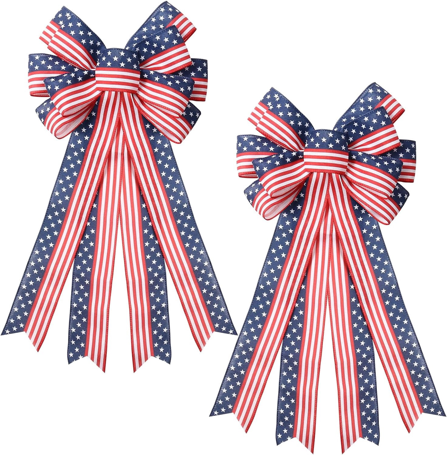 2PCS 4th of July Decorations, Red White Blue Wreath Decor for Front ...