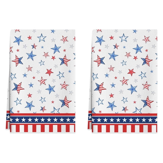 2PCS 4th of July Kitchen Towels Dish Towels Set of 2, American Flag ...
