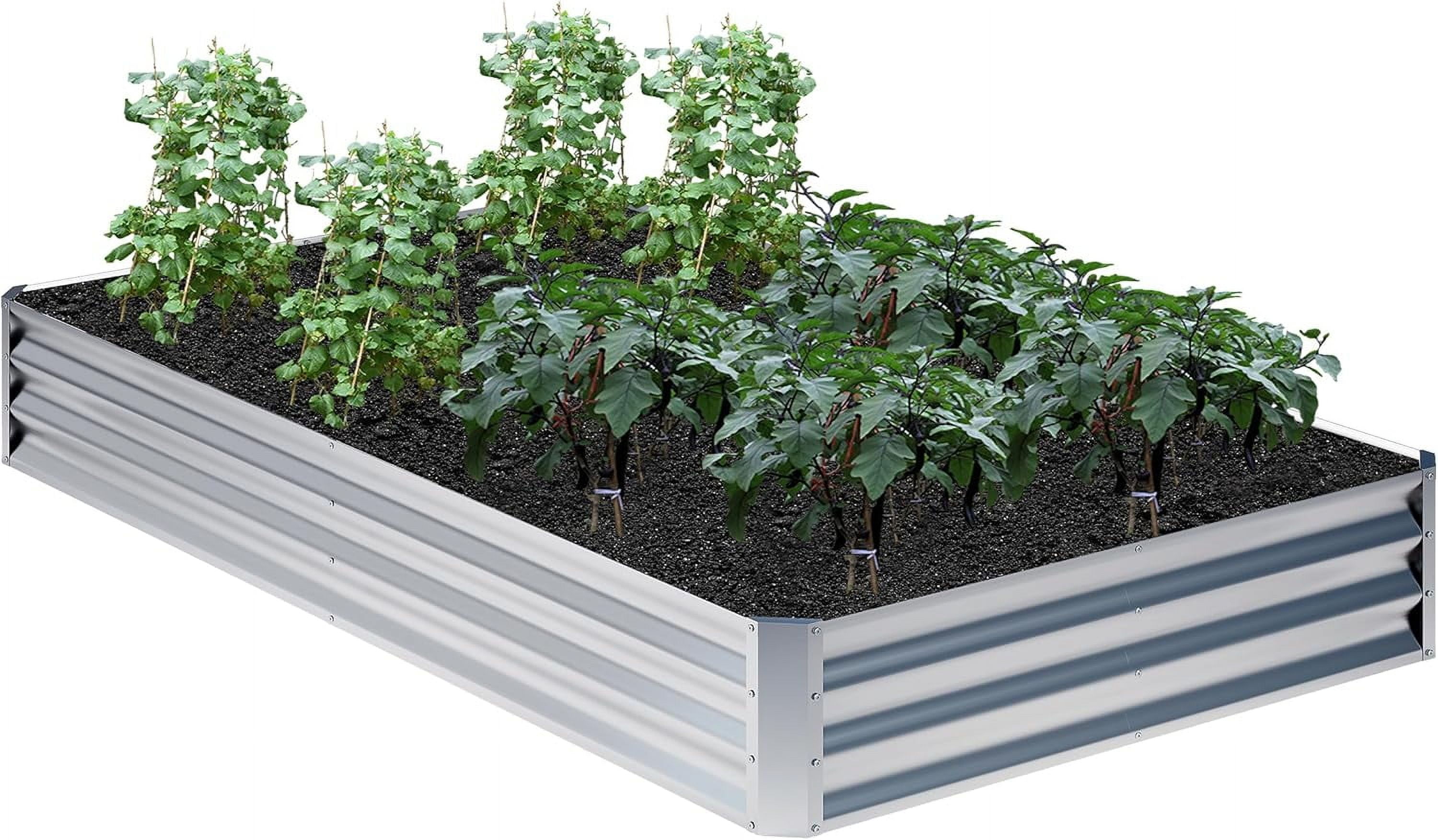 2PCS 4x2x1FT Galvanized Raised Garden Bed,Planter Raised Beds-Metal ...
