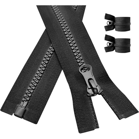 Holzlrgus 2PCS 24 Inch Black Molded Plastic Jacket Zippers, Separating, Replacement - Walmart.com