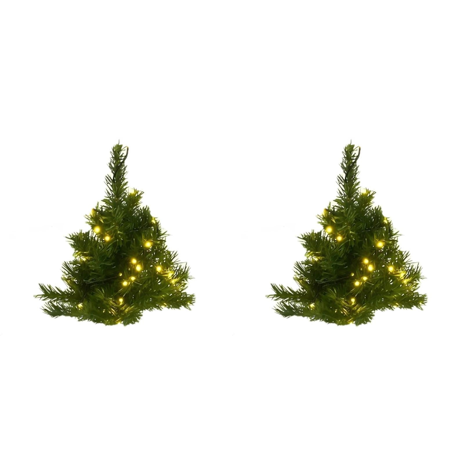 2PCS 5.9In Floating Christmas Trees with LED String Lights,Aerial ...