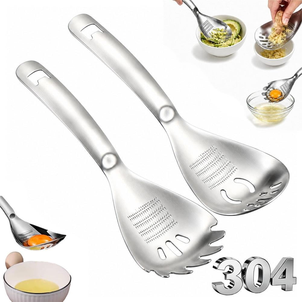 2PCS 5-in-1 Stainless Steel Cooking Spoon, Multifunction Slotted Spoon ...
