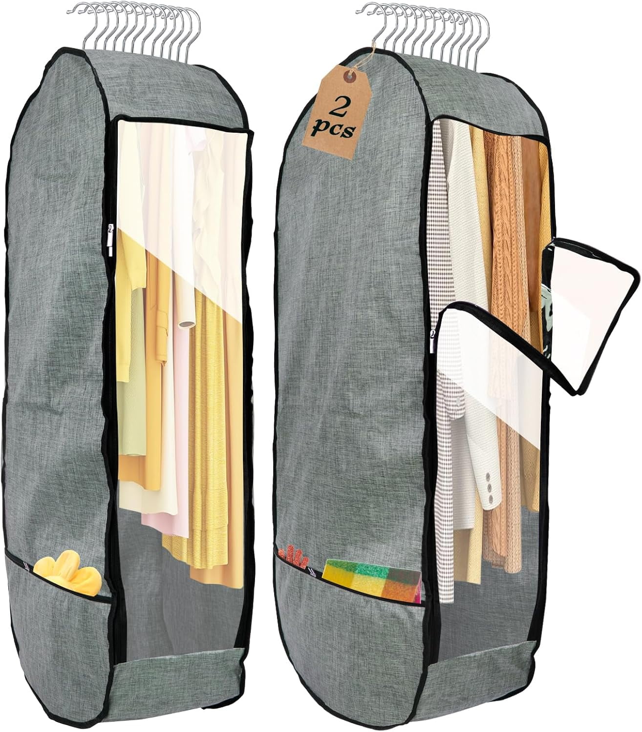 2PCS 50”Garment Bags for Hanging Clothes,Chakera Large Breathable ...