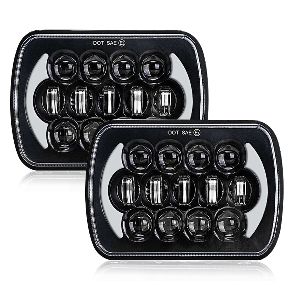 2PCS 5x7 7X6" LED Headlight High/Low Beam DRL Turn Signal Fit For Mazda ...