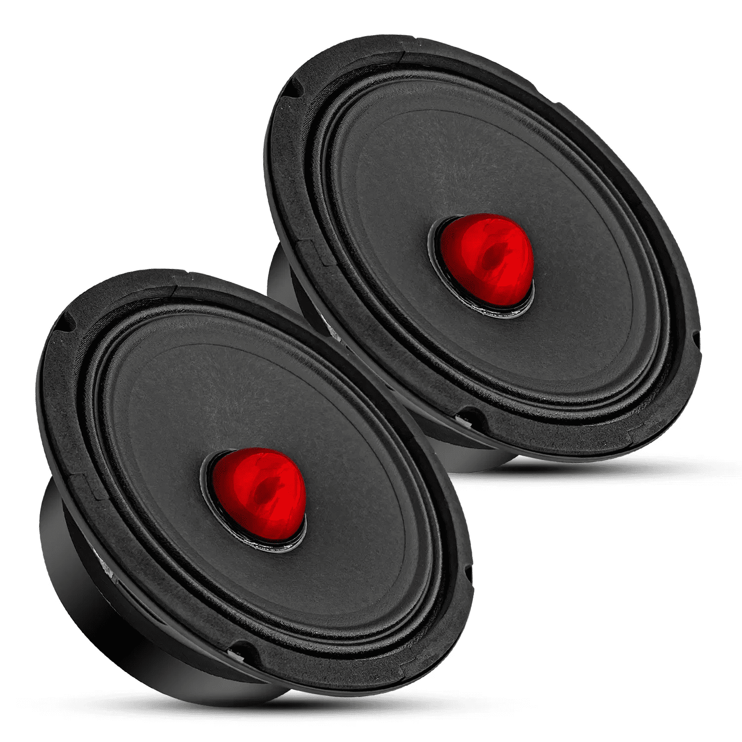 2PCS 6.5 Inch Midrange Speakers 360W PMPO 4 Ohm Pair Built in Red ...