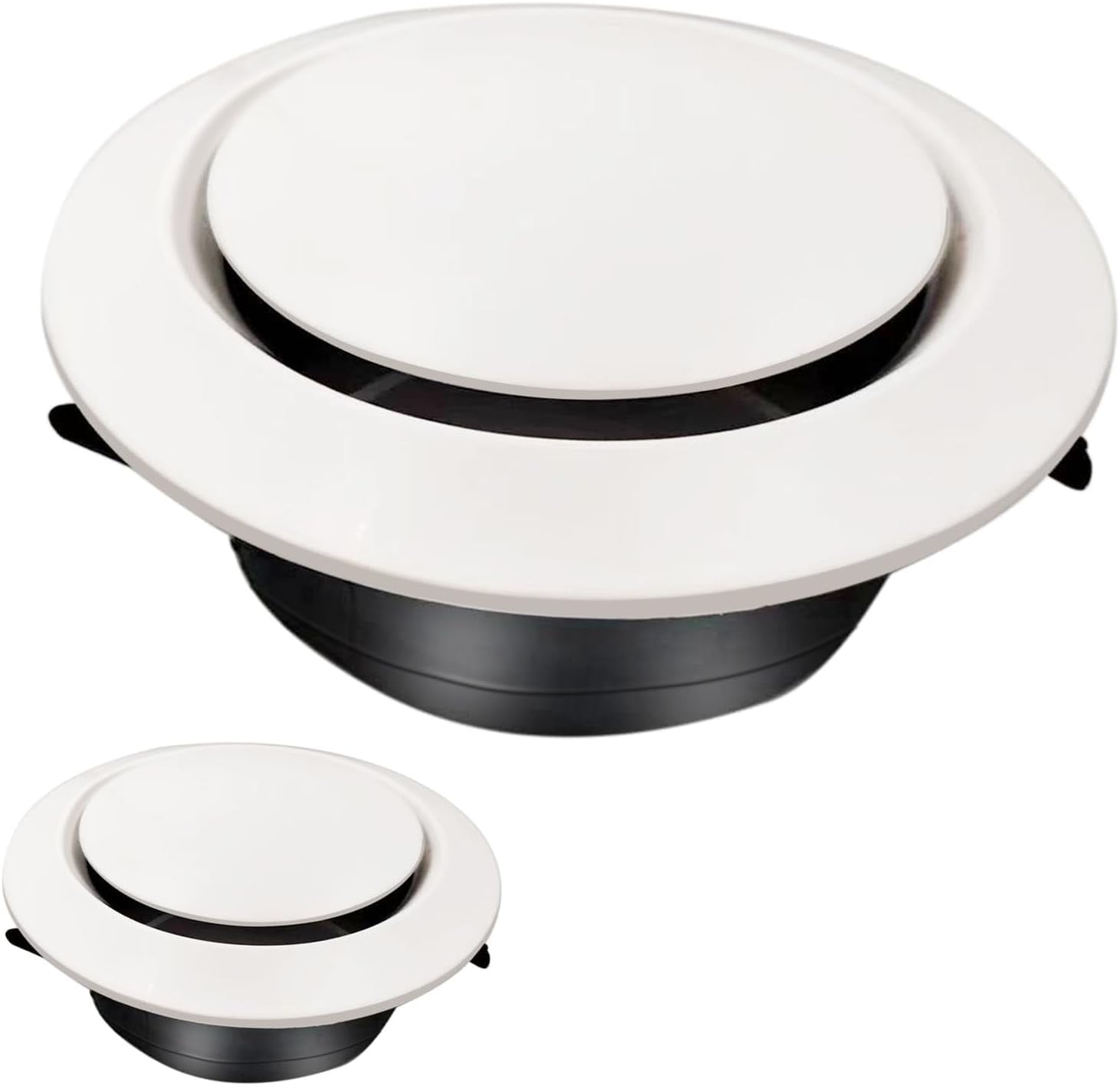 2PCS 6 Inch Air Vent Covers ABS Round Adjustable Soffit Vent and Round ...