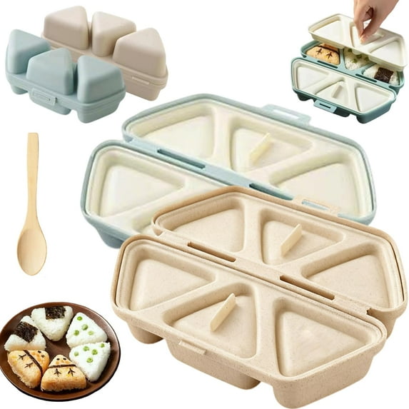 2PCS 6-Piece Triangle Rice Ball Mold, Onigiri Maker for Sushi, Seaweed ...
