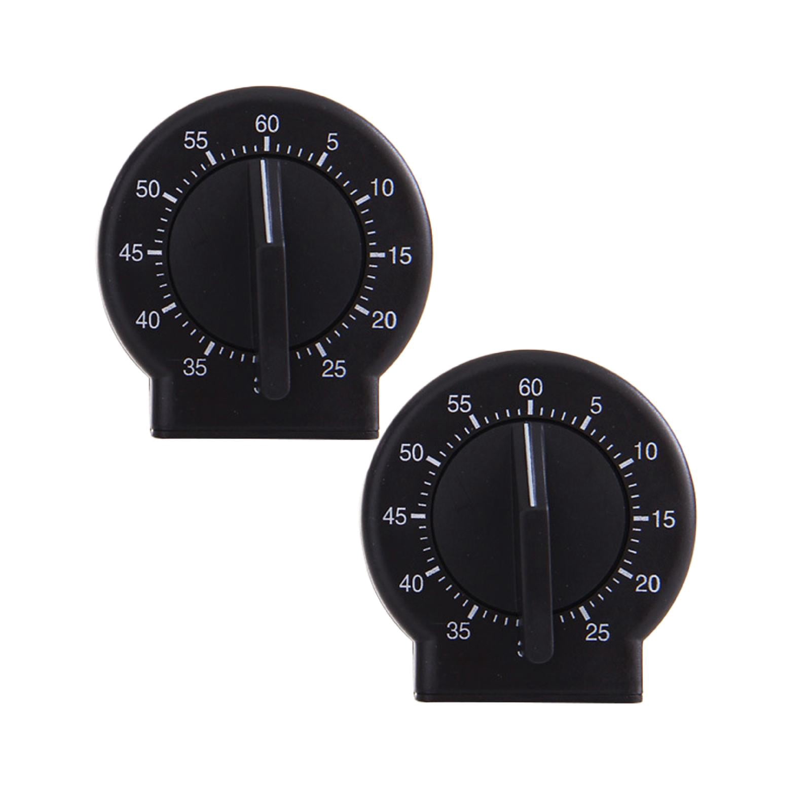 2PCS 60 Minute Wind Up Round Mechanical Timer Visual Countdown Clock ...