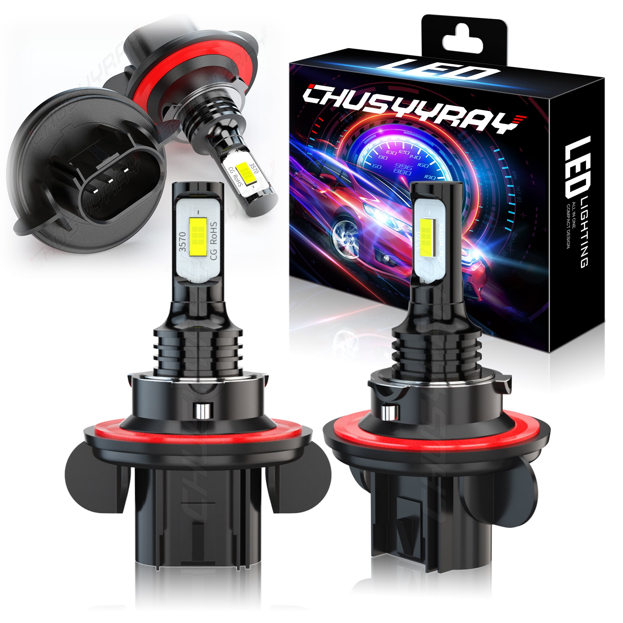 2PCS 6000K H13 9008 LED Headlight Bulb High/Low Beam Fit for Chevy ...