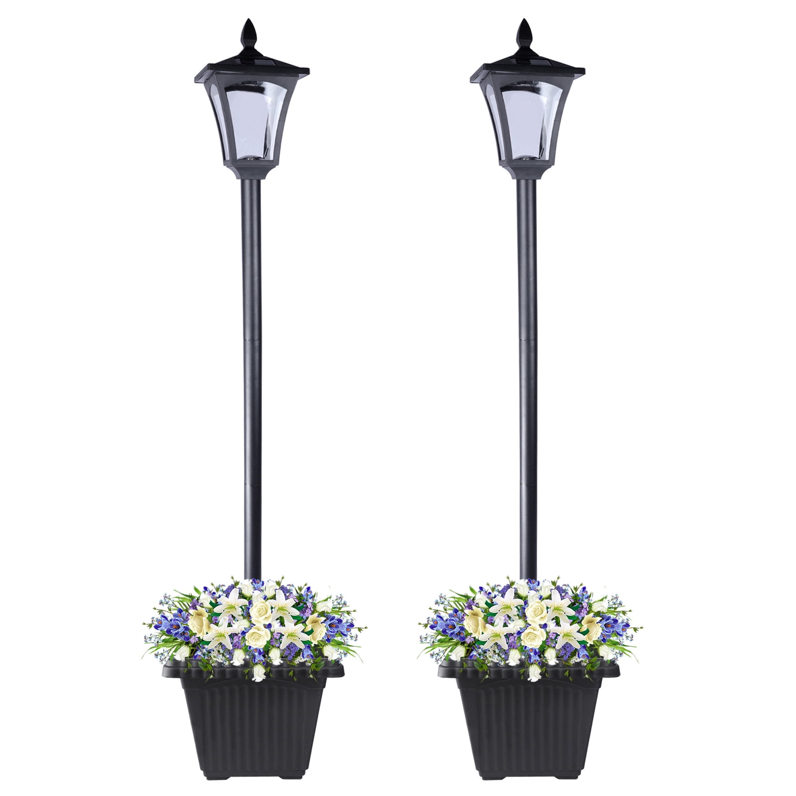 2PCS 63" Vintage Solar Lamp Post Light, Solar Light Post Outdoor ...