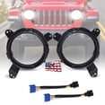 2PCS 7" LED Headlight Mounting Bracket Rings With Adapter For Jeep ...