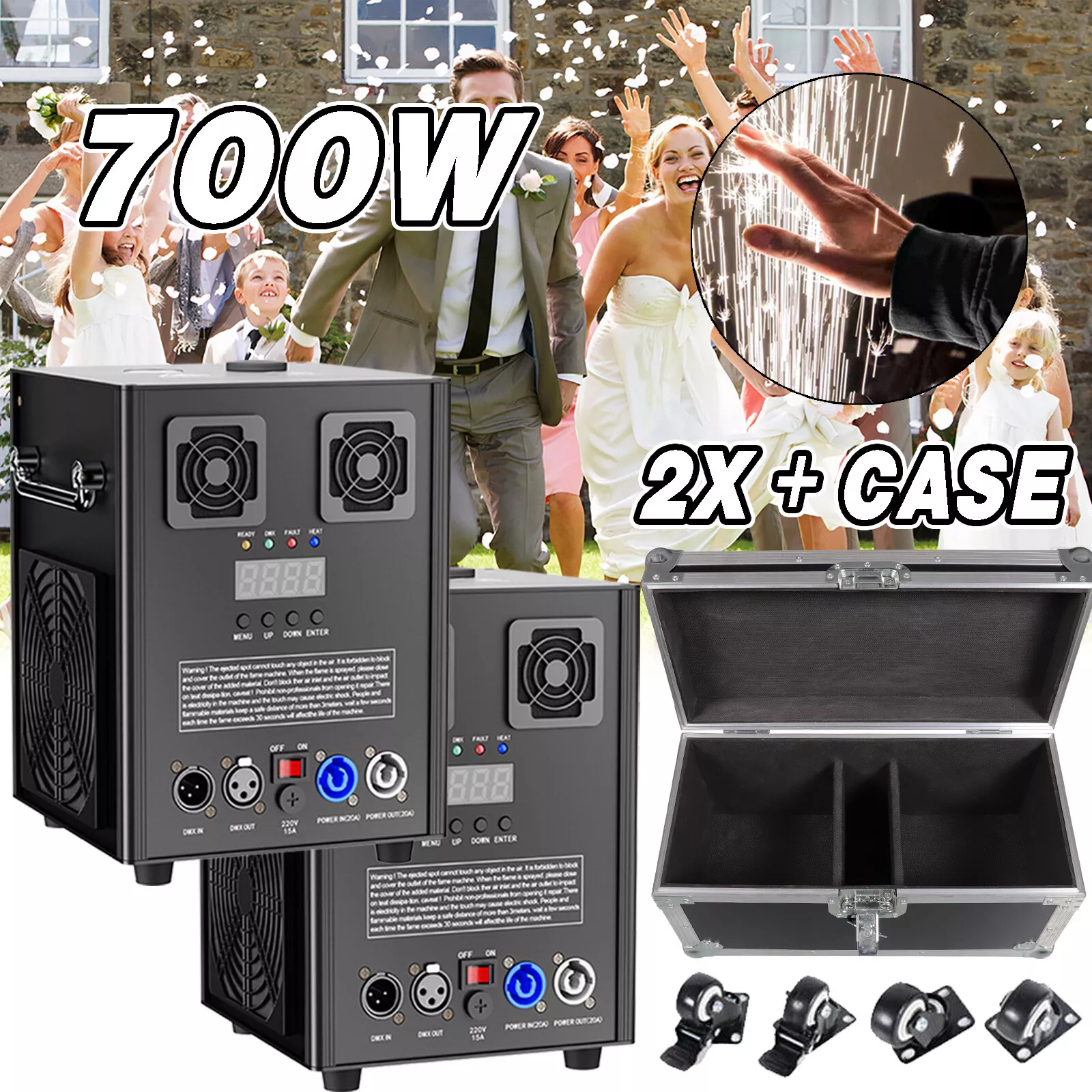 2PCS 700W Cold Spark Machine Stage Effect Firework Machine w/Flight ...