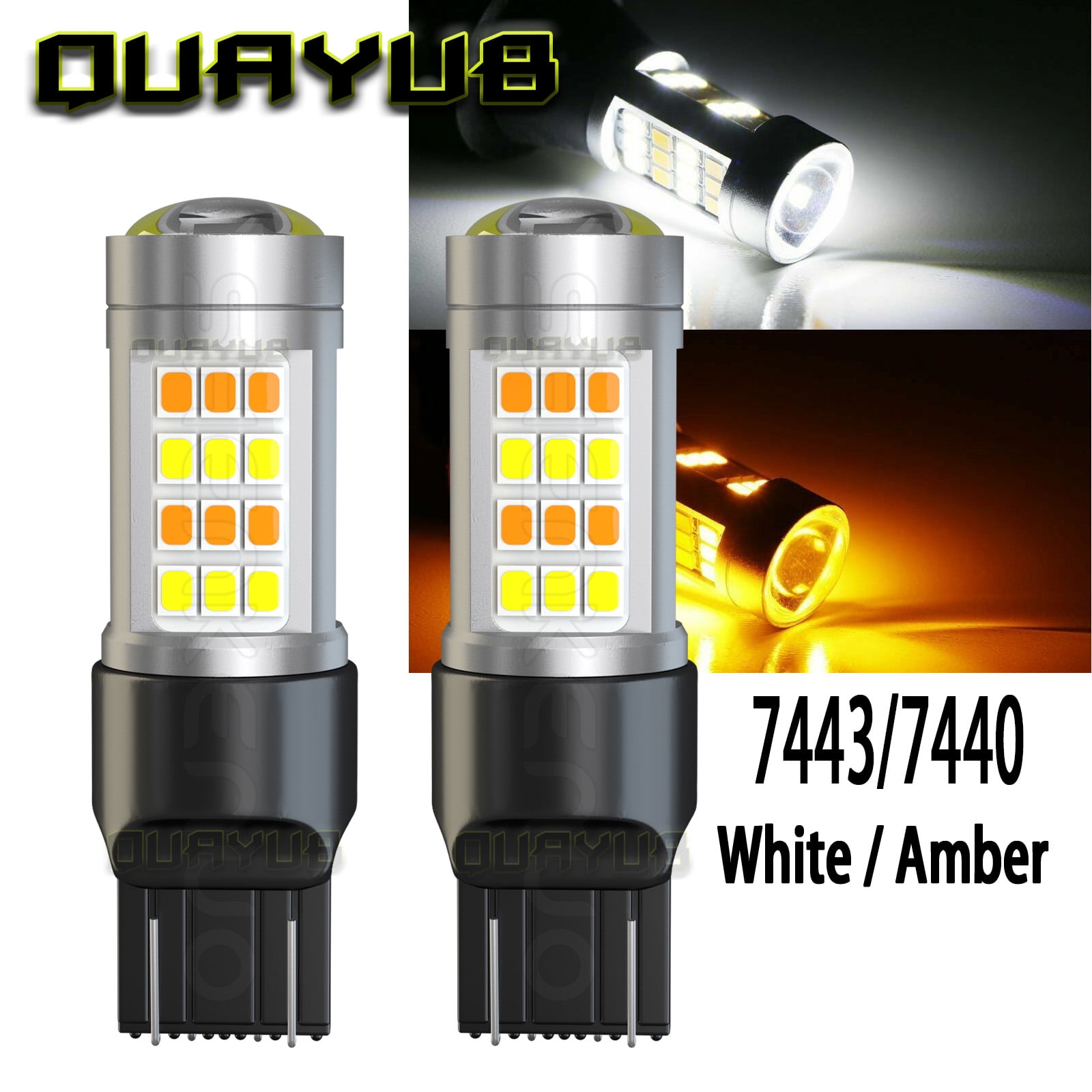 2PCS 7443 Switchback LED Turn Signal DRL Bulbs For 2016-2019 Toyota ...