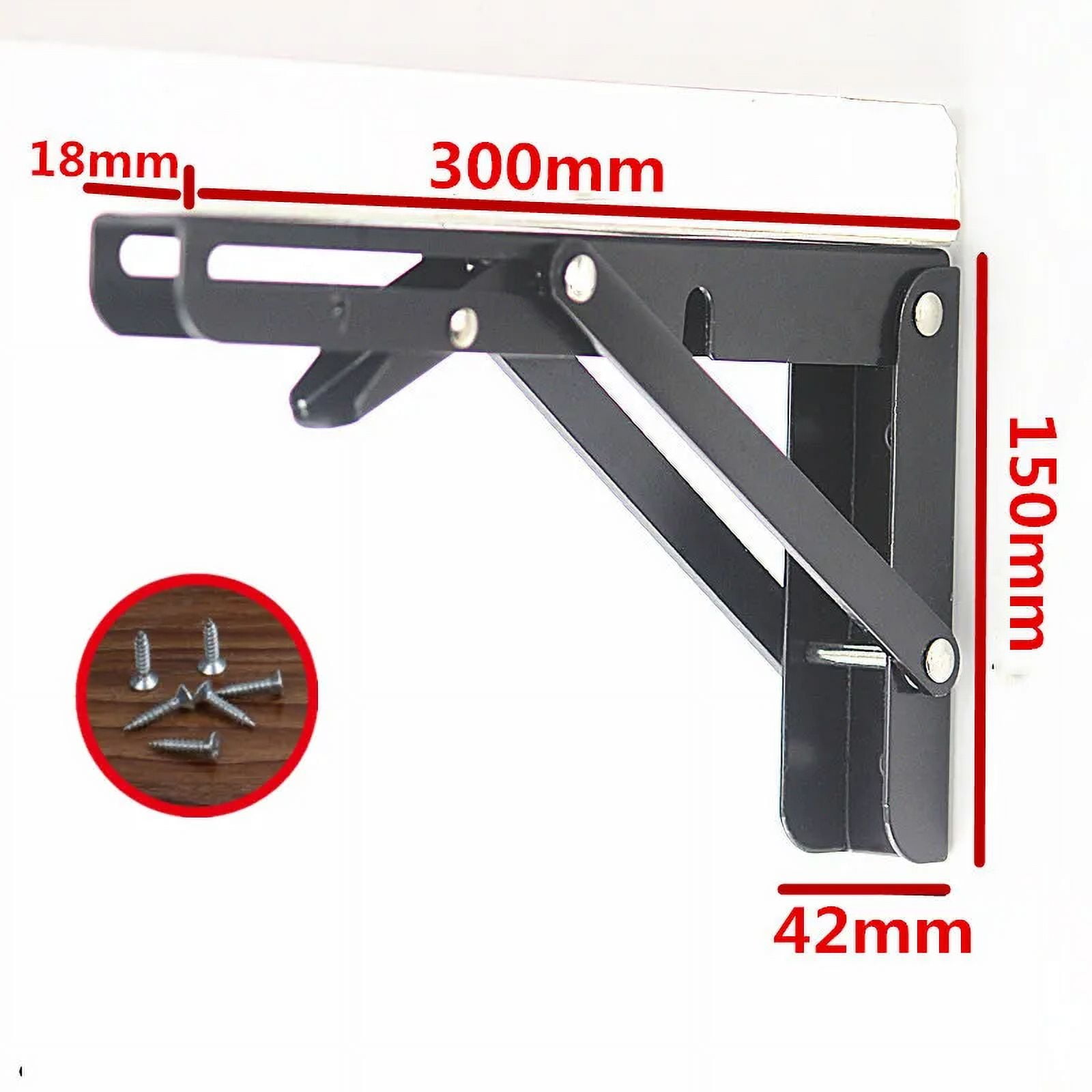2PCS 8-20 Inch Black Triangle Folding Angle Bracket Heavy Support ...