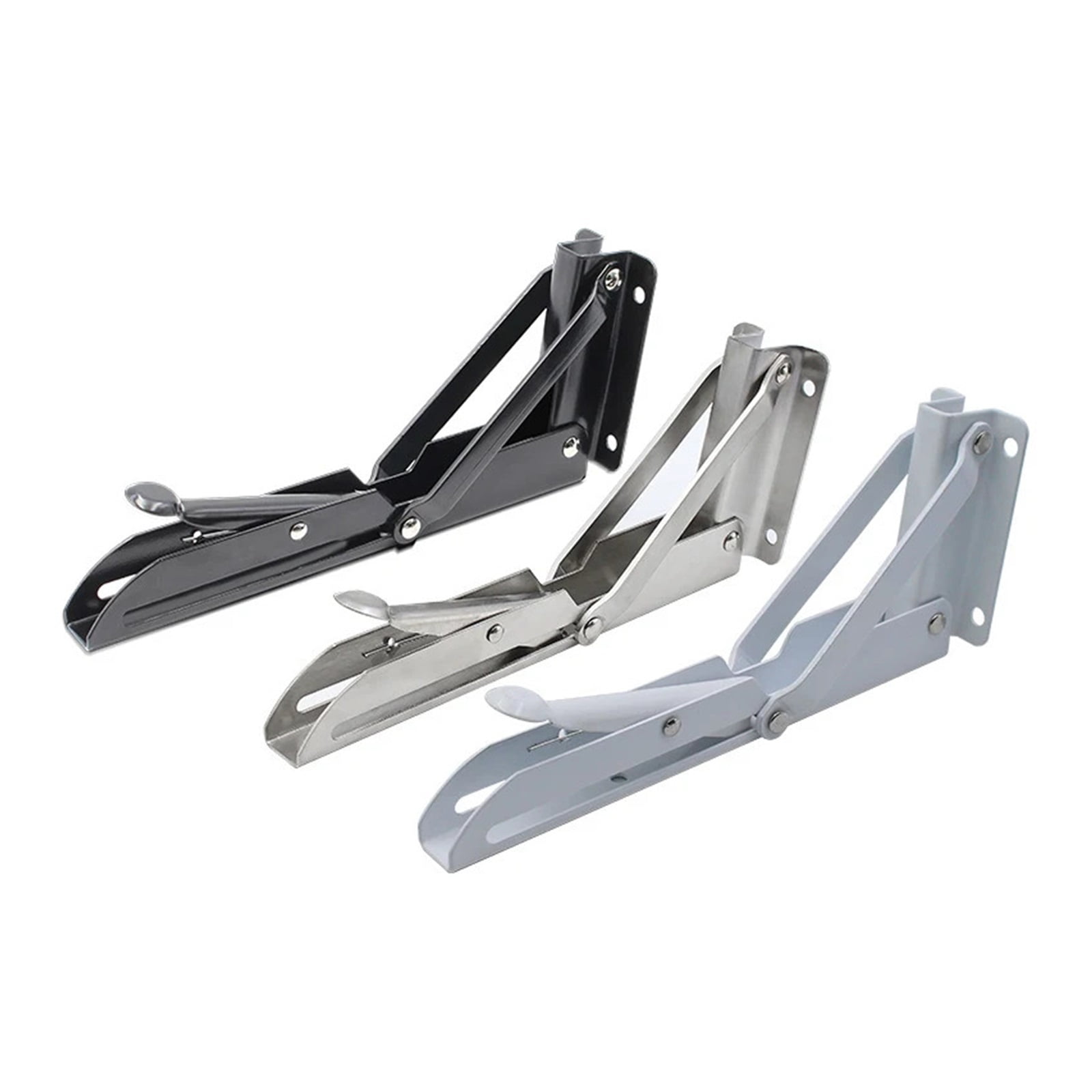 2PCS 8-20inch Stainless Steel Bracket,White And Black Iron Folding ...
