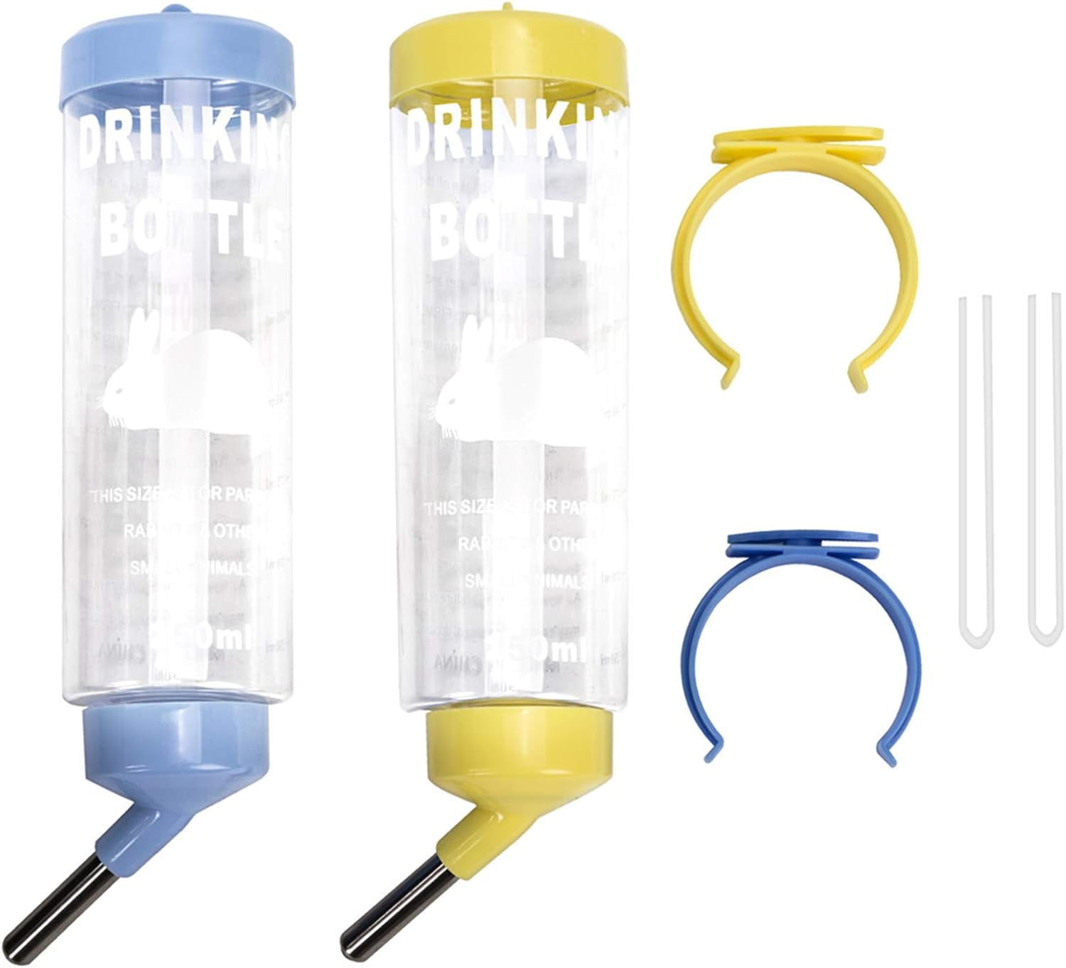 2PCS 8.45 oz No Drip Small Animal Water Bottle, Cage Water Bottles for ...