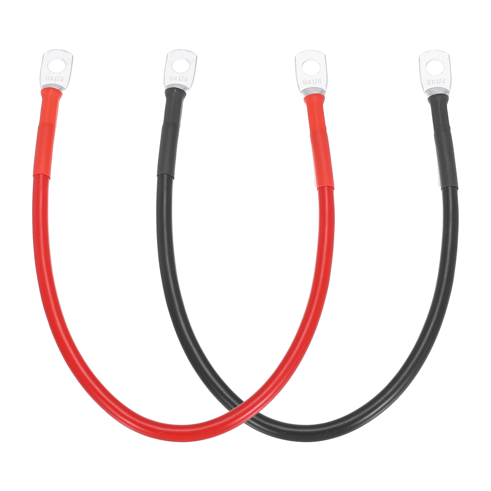 2PCS 8 AWG Battery Cable, 1ft Battery Inverter Cables with 1/4" Ring ...