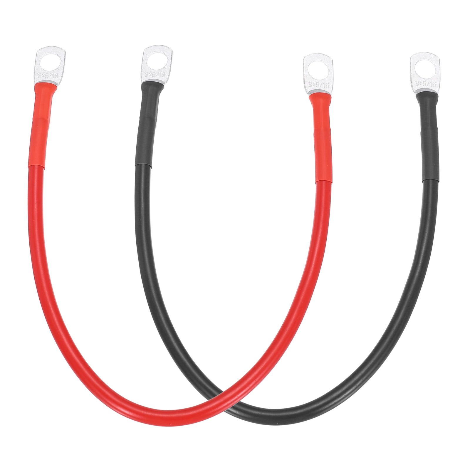 2PCS 8 AWG Battery Cable, 1ft Battery Inverter Cables with 5/16" Ring Terminals for Marine Solar ...