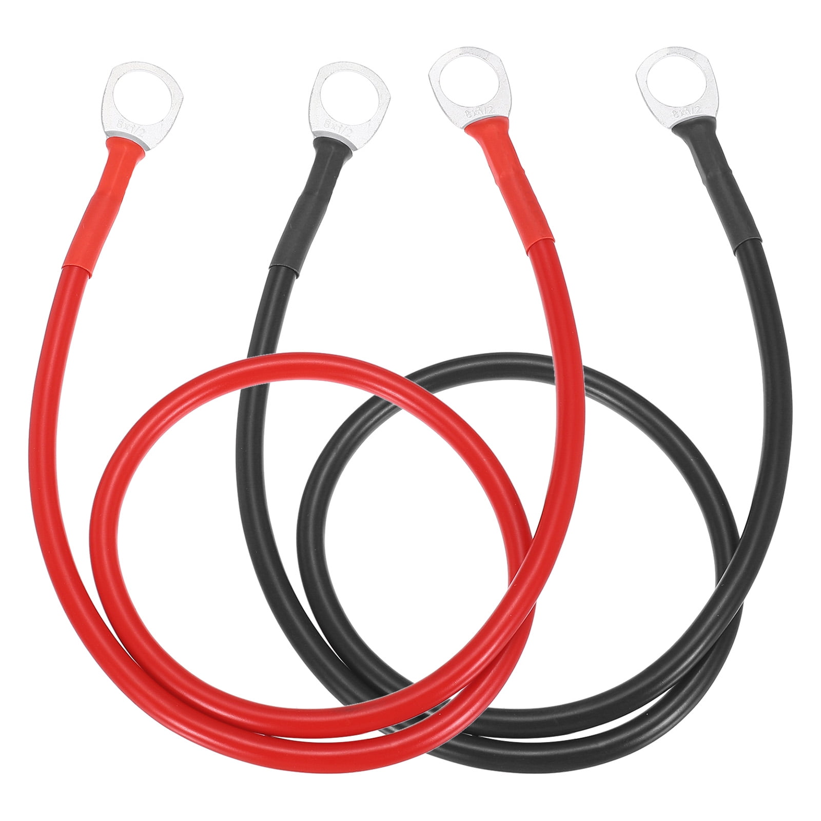 2PCS 8 AWG Battery Cable, 2ft Battery Inverter Cables with 1/2" Ring ...
