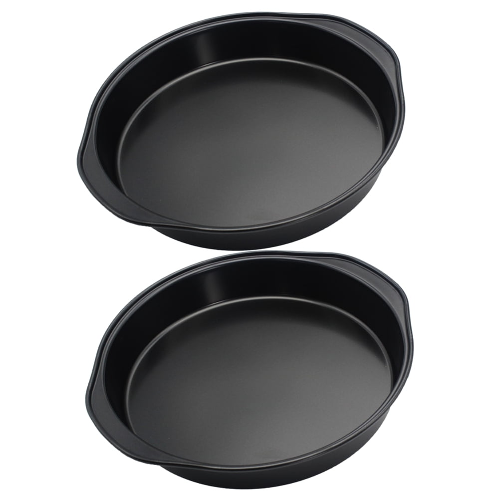 2PCS 8 Inch Carbon Steel Pizza Plates Cake Pan Comal Baking Mold ...