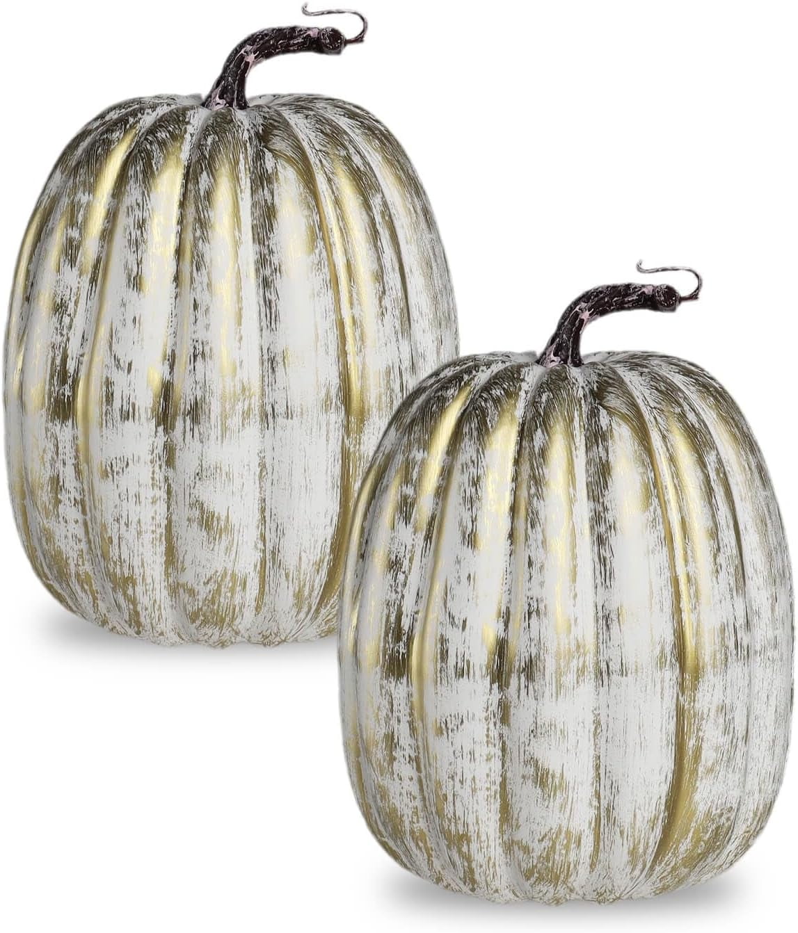 2PCS 8 Inch Plastic Pumpkins for Decorating - Large Artificial Foam ...