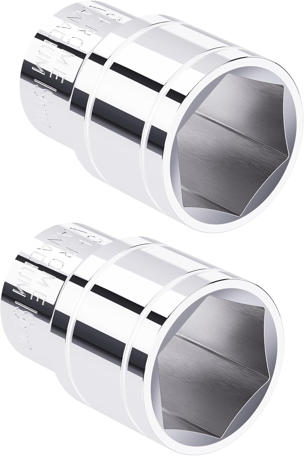 2PCS 8mm Shallow Socket, 1/2 Inch Drive, 6-Point, Metric, Heat Treated ...