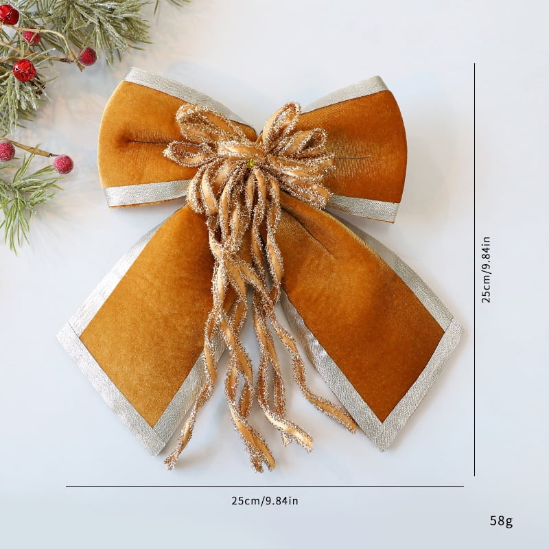2PCS 9.8" Velvet Christmas Bows for Christmas Tree Elegant Crafts Gift ...
