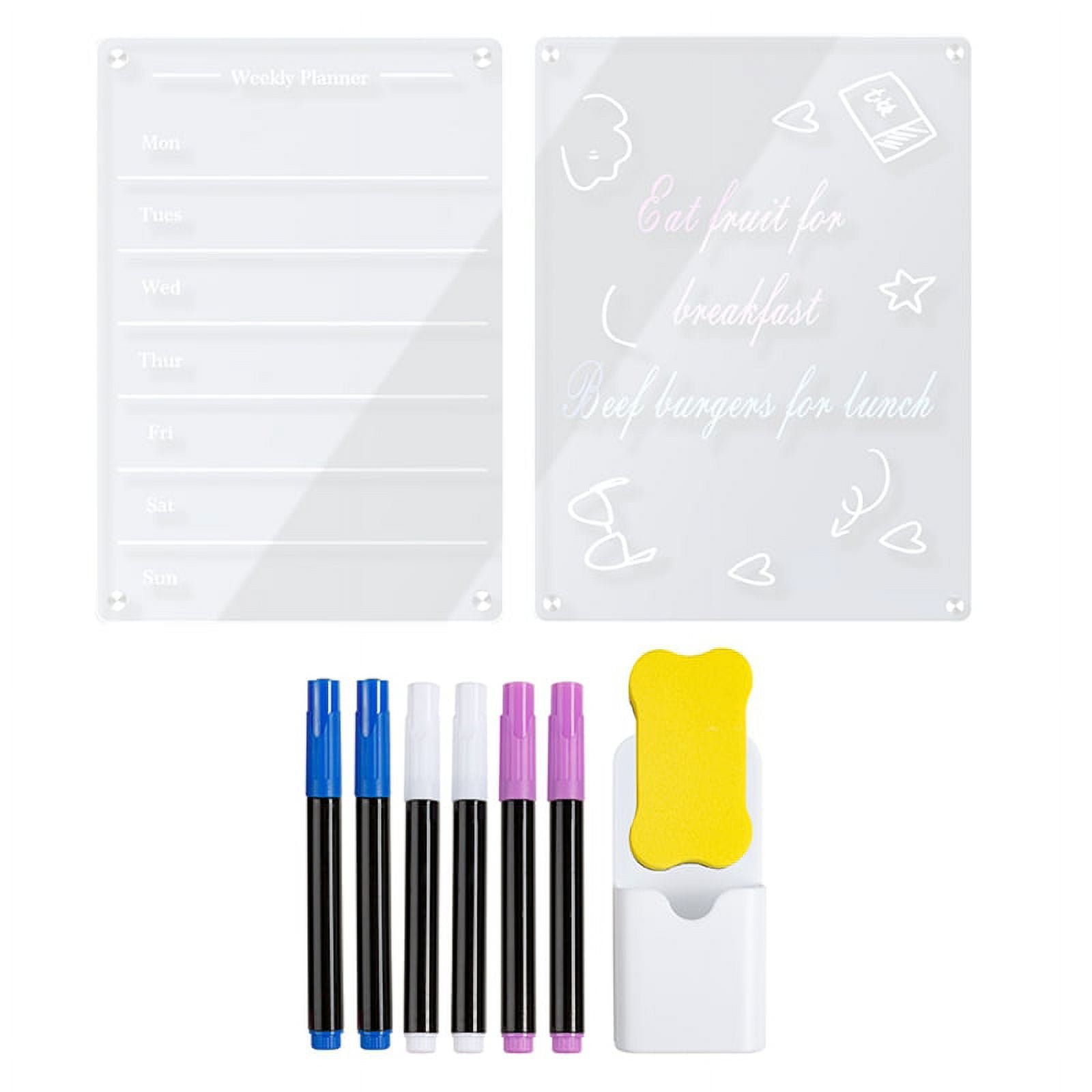 2PCS 9inX13in Clear Acrylic Magnetic for Fridge,Clear Board Dry Erase ...