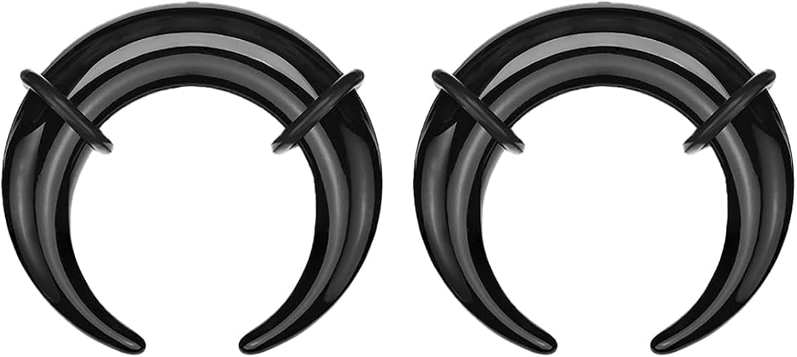 2PCS Acrylic Black Pincher Tapers Septum Ring 00G Buffalo Septum ...