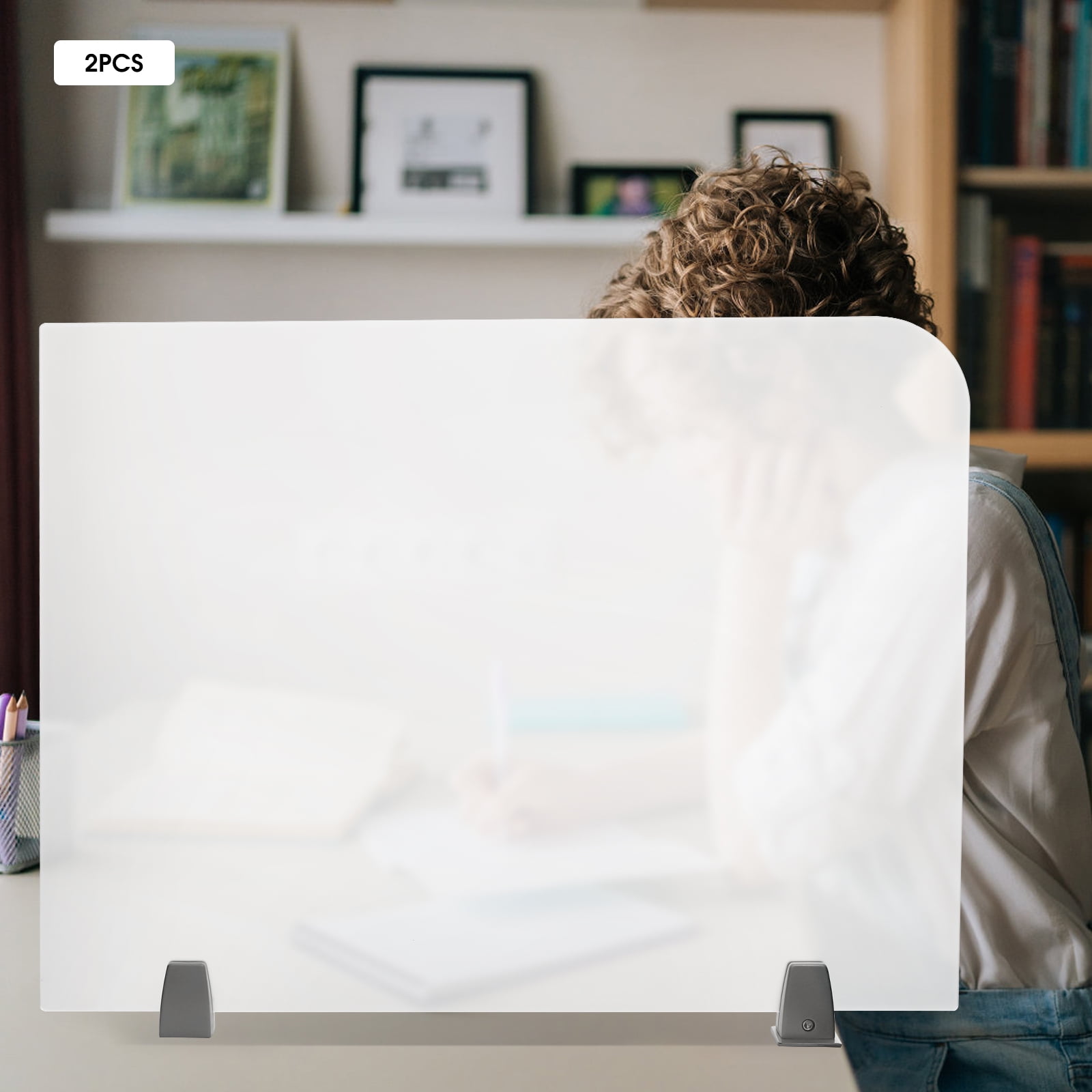 2PCS Acrylic Desk Divider with Clamps, 29"x22" Privacy Partition for ...