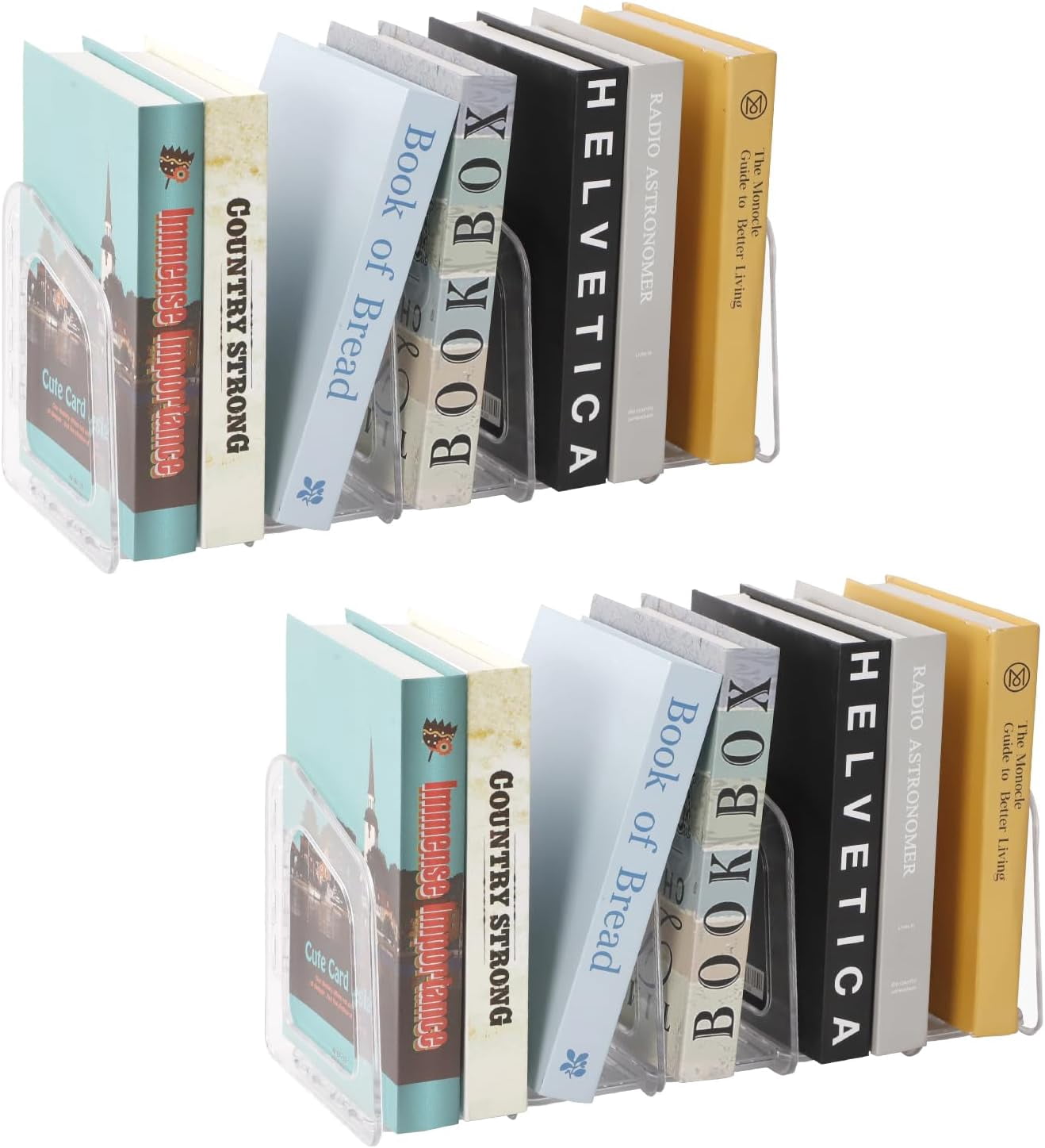 2PCS Acrylic Desk Organizers with Handle, 5 Vertical Compartments ...