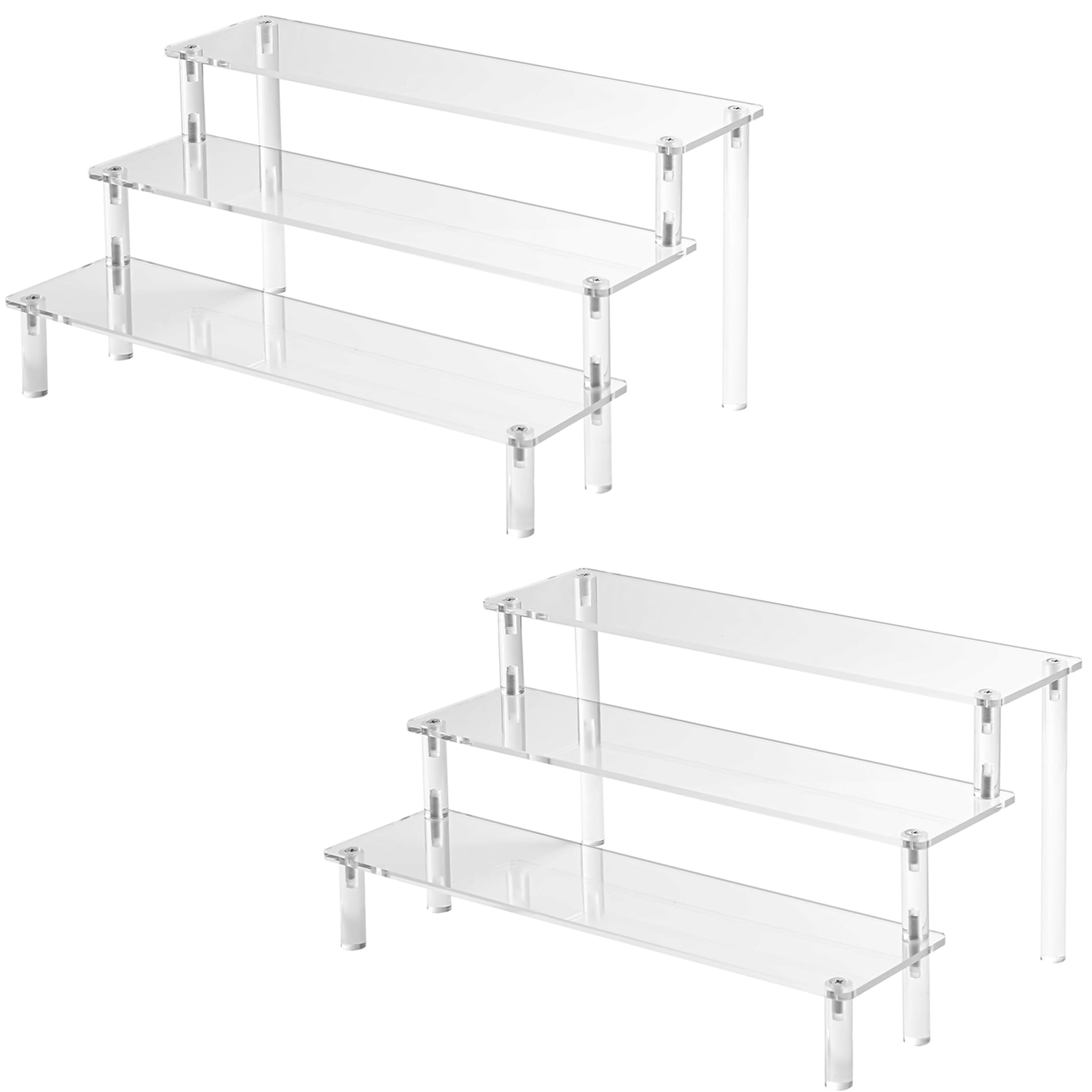 2PCS Acrylic Risers Display Stands, 3 ATT1Tier Perfume Organizer ...