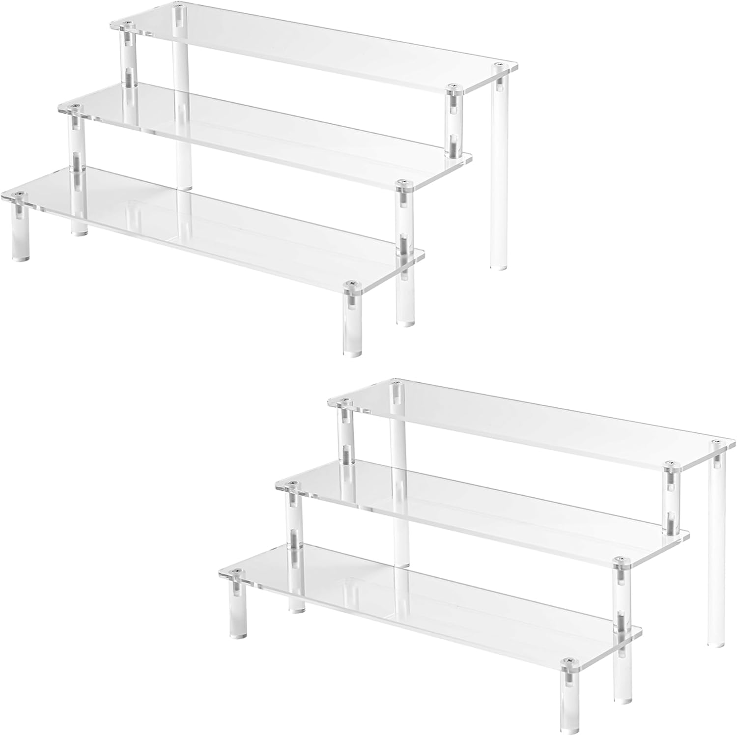 2PCS Acrylic Risers Display Stands, 3 Tier Perfume Organizer Display ...