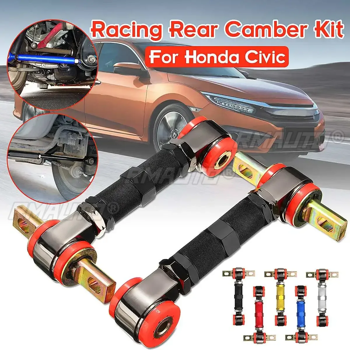 2PCS Adjustable Car Racing Rear & Suspension Rear Camber Control Arms ...