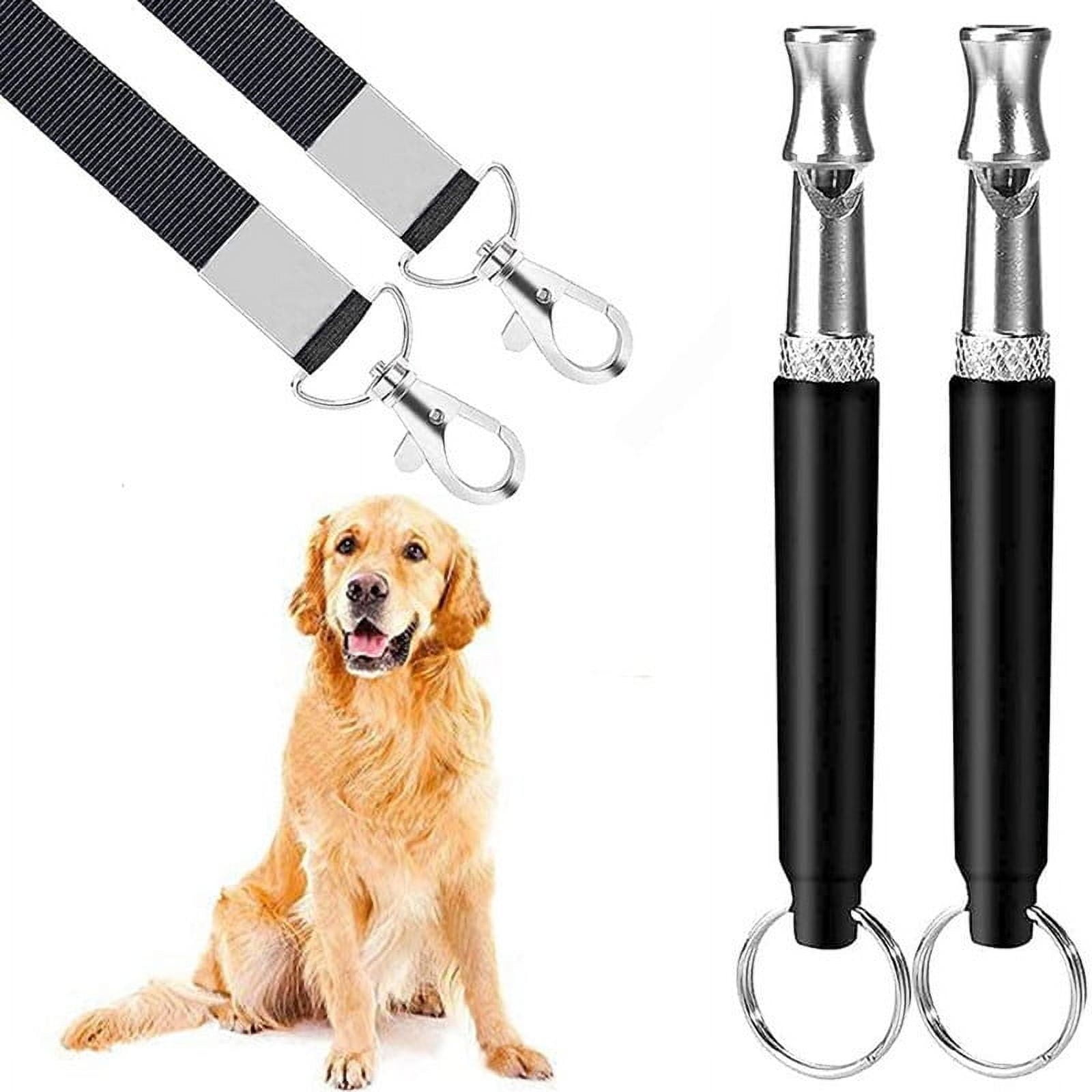 2PCS Adjustable Dog Whistle with Black Lanyard, Dog Whistle to Stop ...
