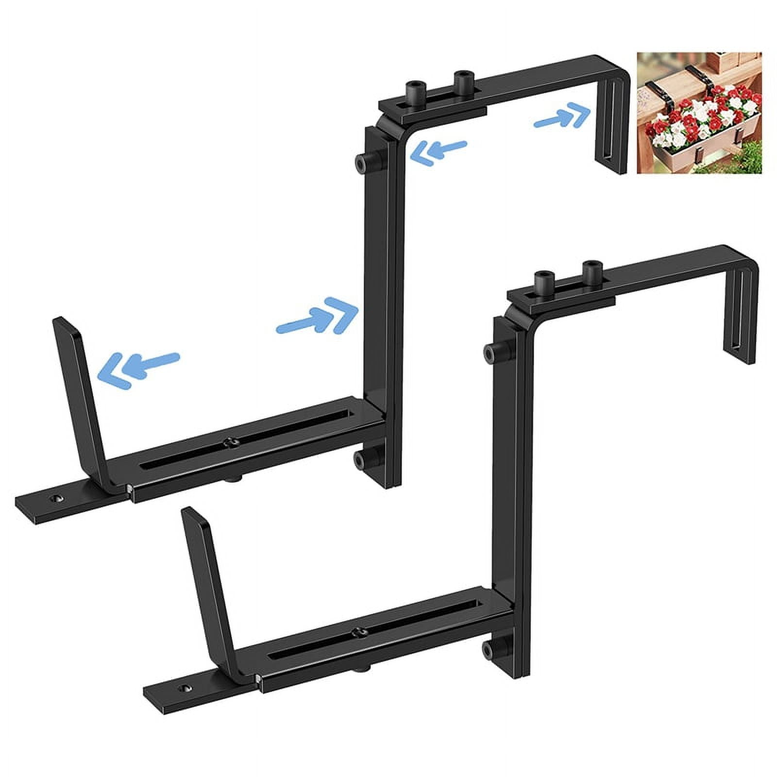 2PCS Adjustable Planter Box Bracket (6 to 12.5 Inches) for Flower ...