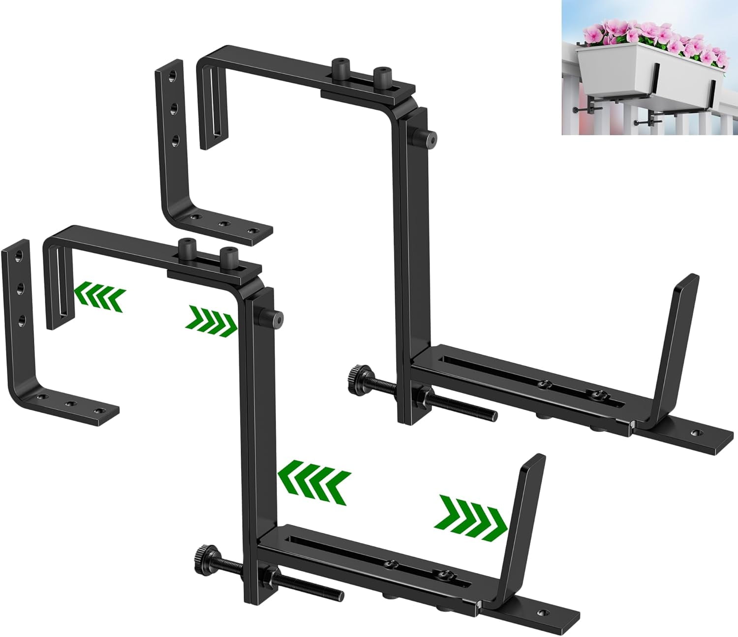 2PCS Adjustable Planter Box Brackets, Brackets for Window Boxes ...
